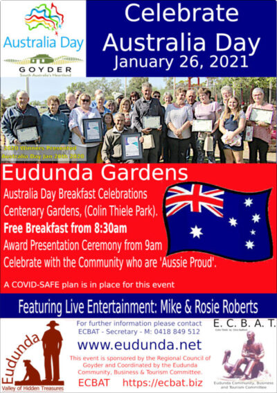 All Welcome - Australia Day Breaky – Eudunda 26th Jan 2021 - Valley of ...